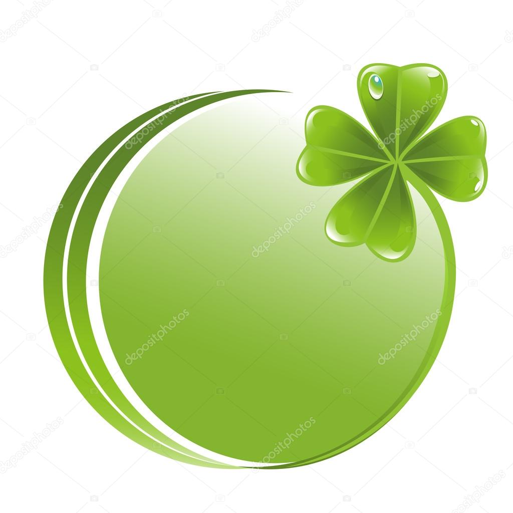 Button with clover leaf icon Stock Vector by ©tatus 16917751