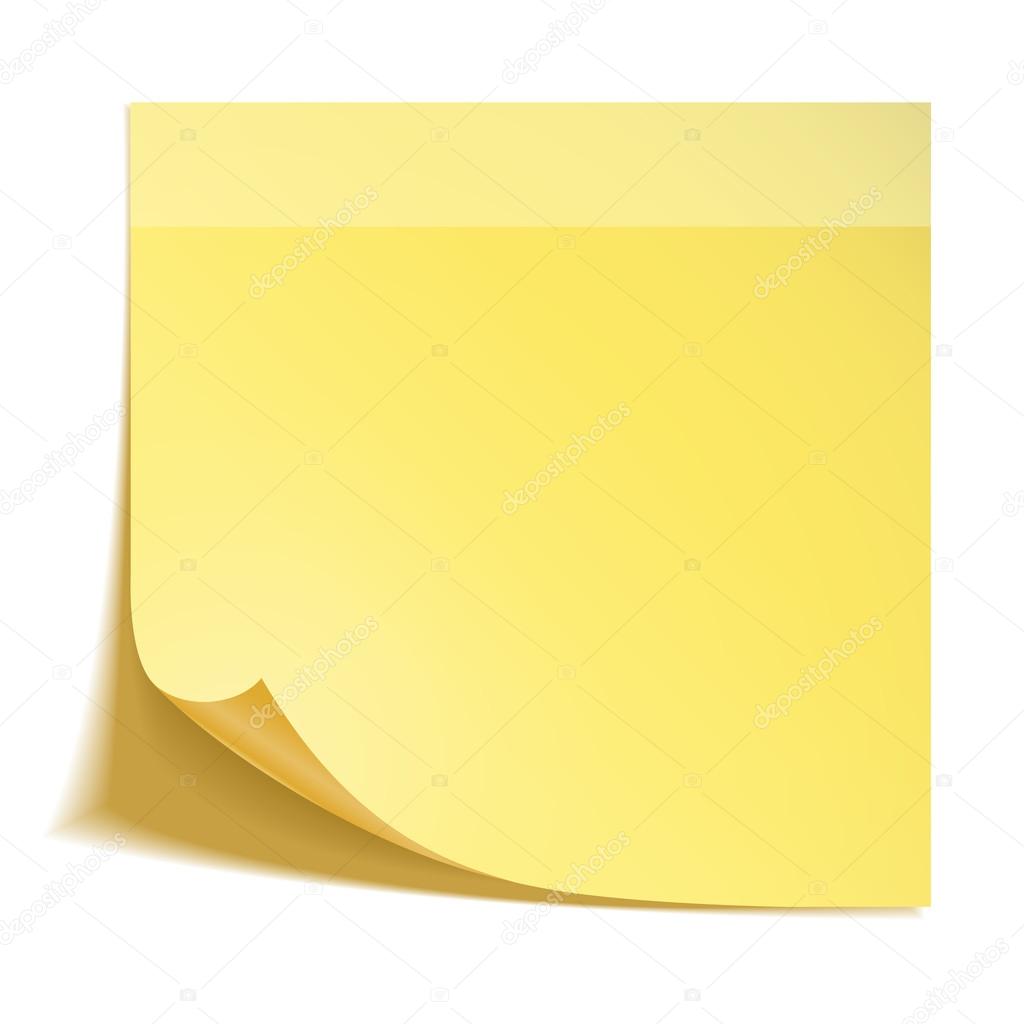 Yellow stick note paper on white background Stock Vector Image by ...