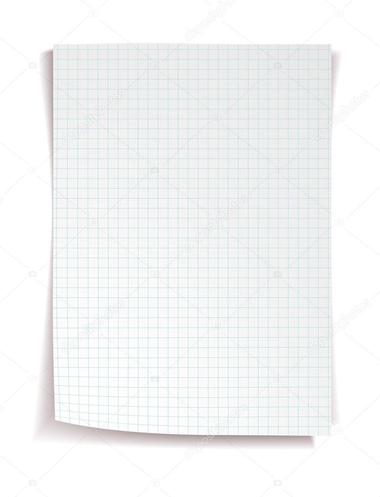 White squared notebook paper on white background Stock Vector Image by ...