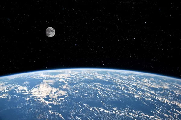 The Moon over planet Earth. - Stock Image - Everypixel