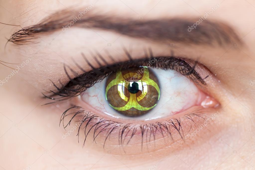 Eye with biohazard symbol. — Stock Photo © eevl #29598029