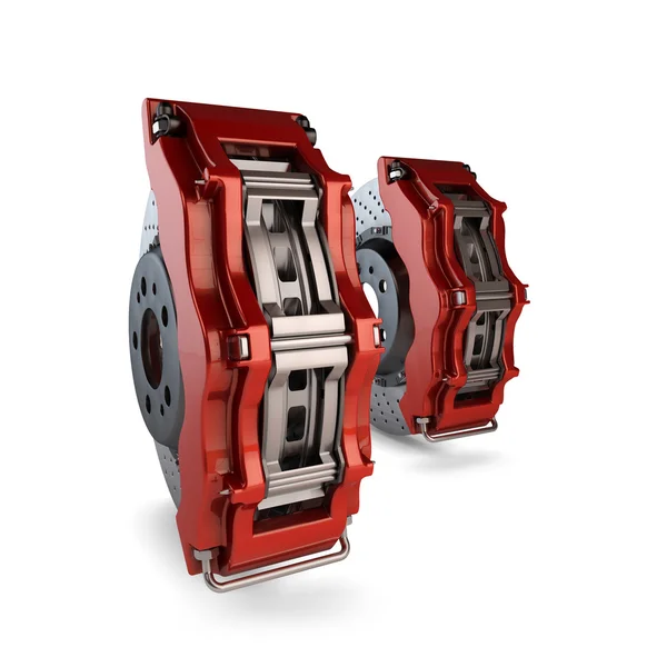 Disassembled Brake Disc with Red Calliper from a Racing Car — Stock ...