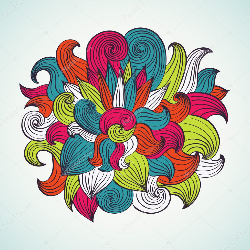 Floral curl design template card Stock Vector Image by ©Lunarus #32123605