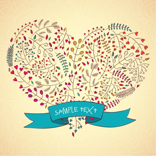 Romantic card with fox — Stock Vector © ovocheva #65425011