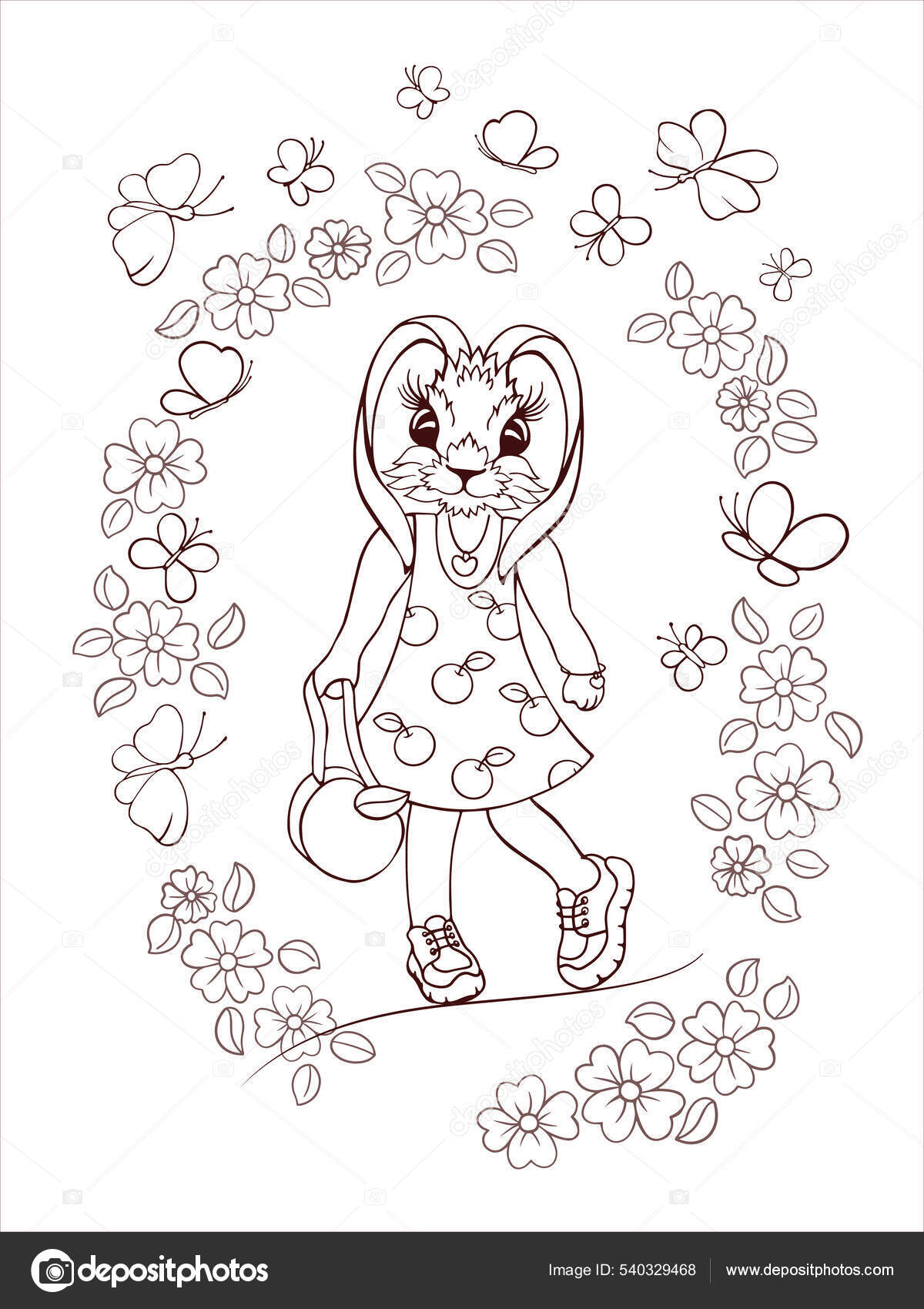 Libro Colorare Coniglietto Alla Moda - Vettoriale Stock di ©Alina_pal ...