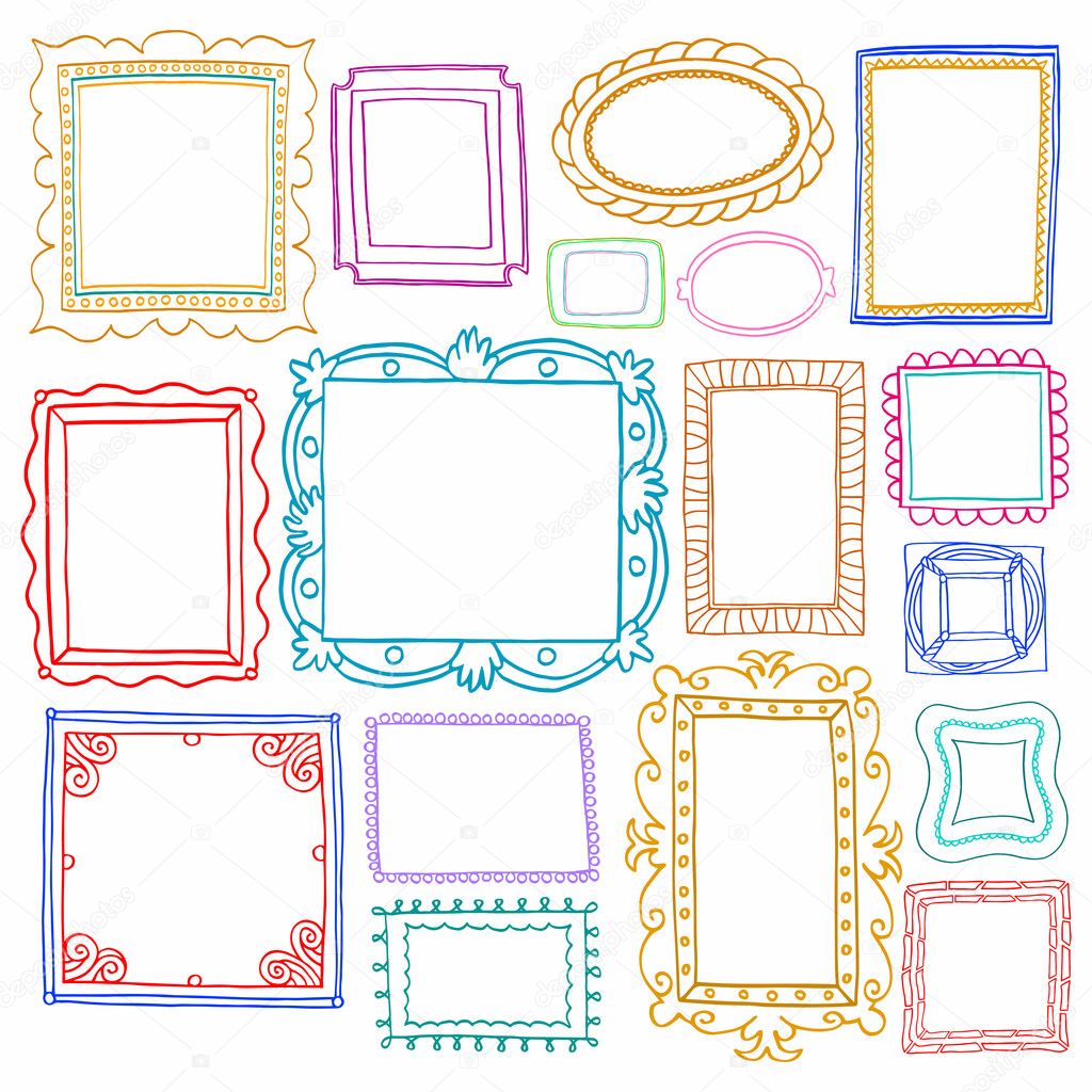 Doodle Colored Frames