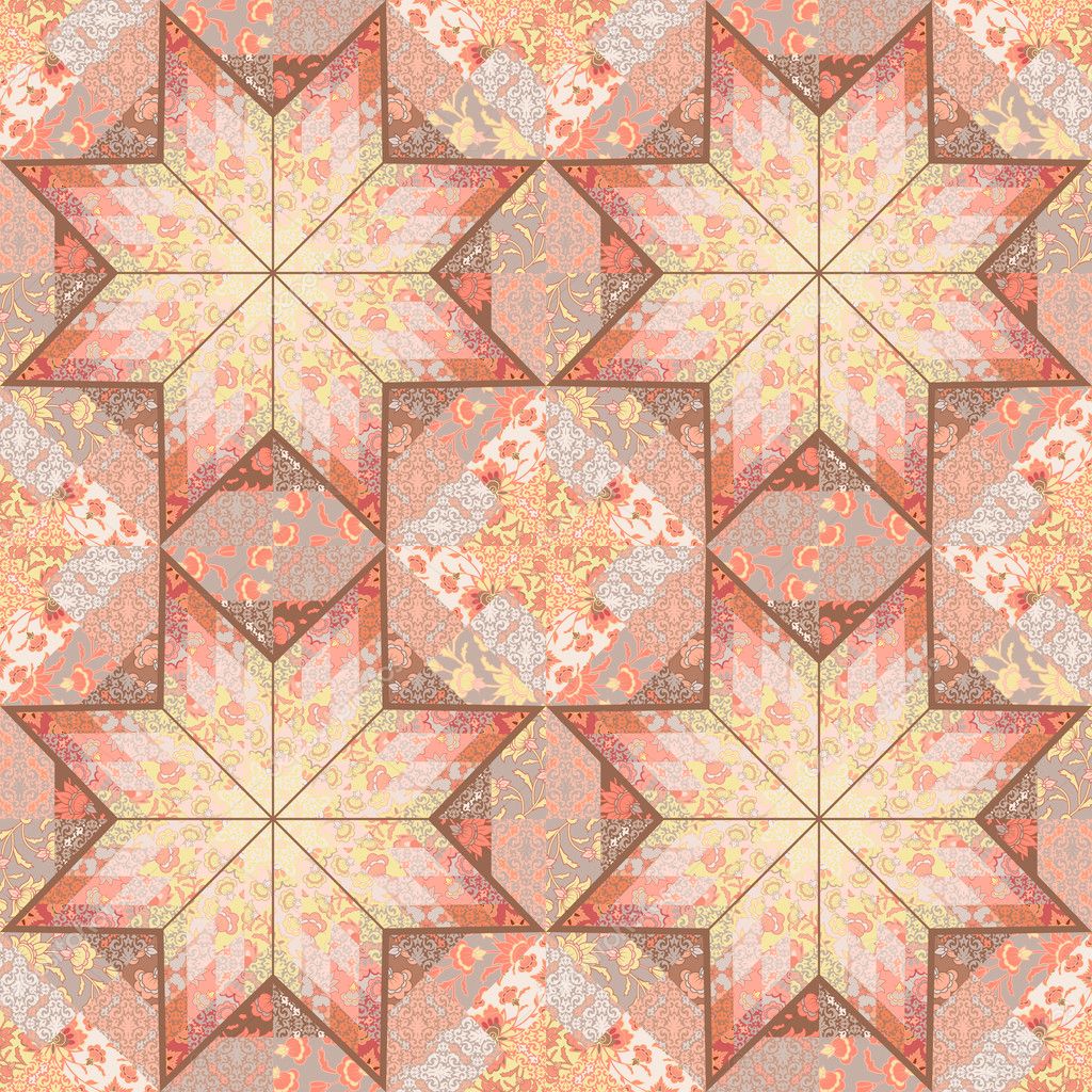 Quilt seamless pattern background star design — Stock Vector © kostins ...