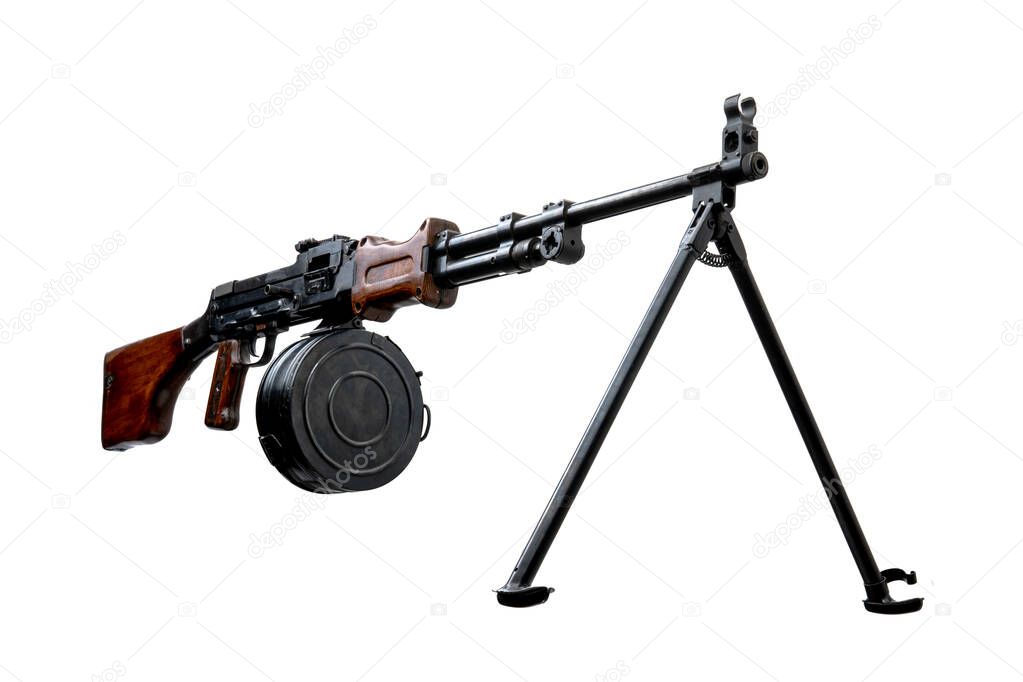 RPK machine gun with a wooden butt on the bipod. Weapons of the Soviet ...