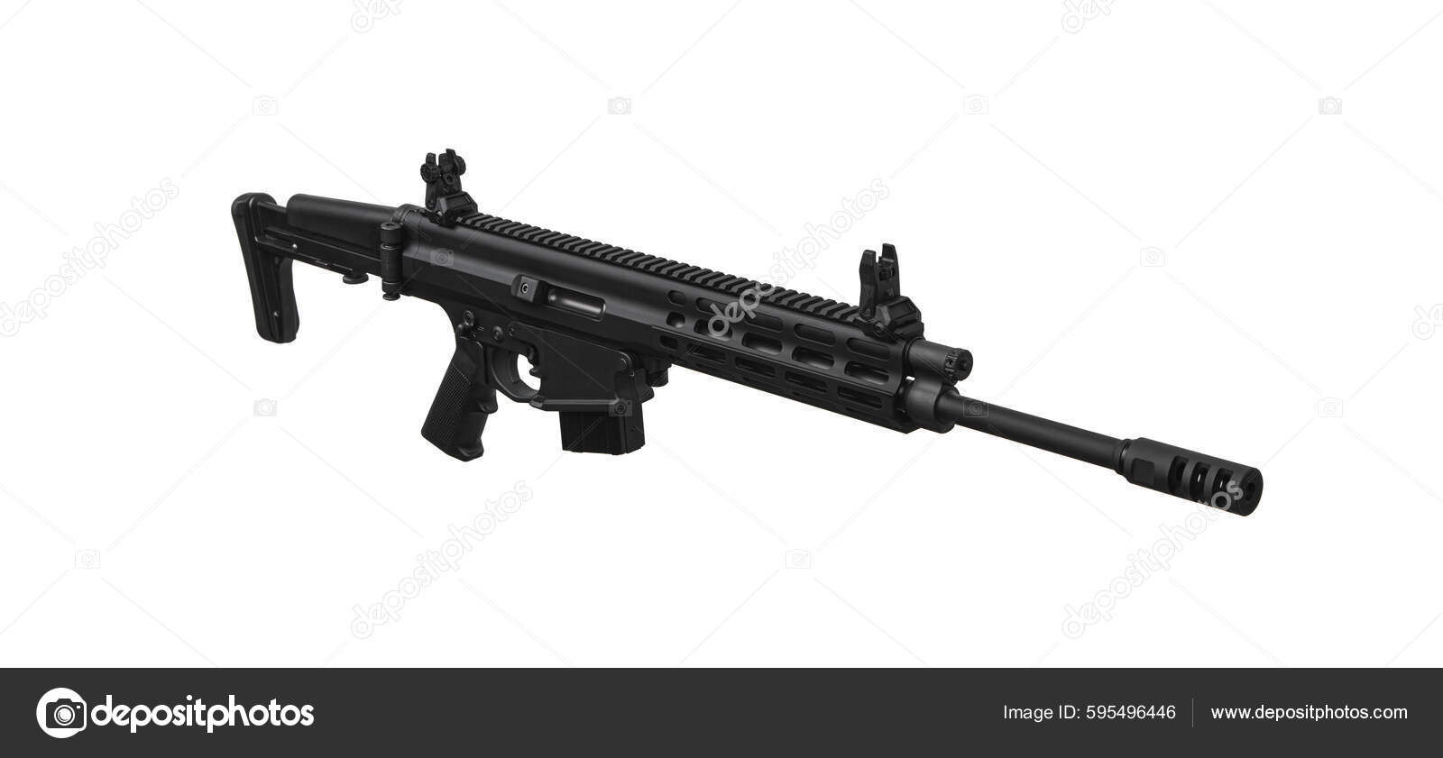 Modern Automatic Rifle Isolated White Background Weapons Police Special ...