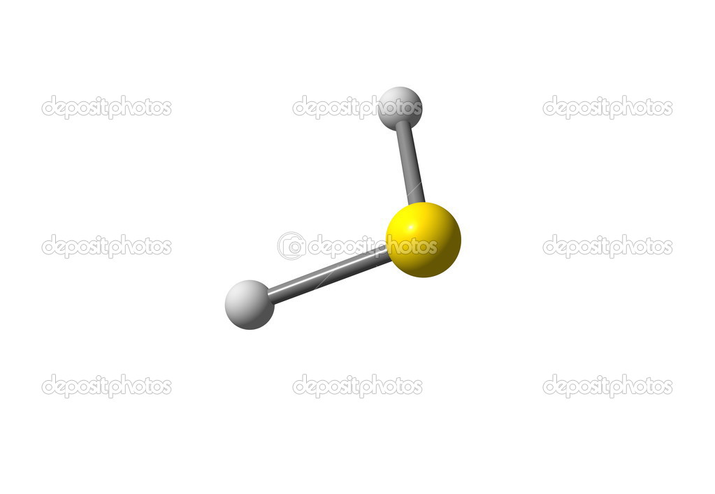 Hydrogen sulfide molecular structure isolated on white Stock Photo by ...