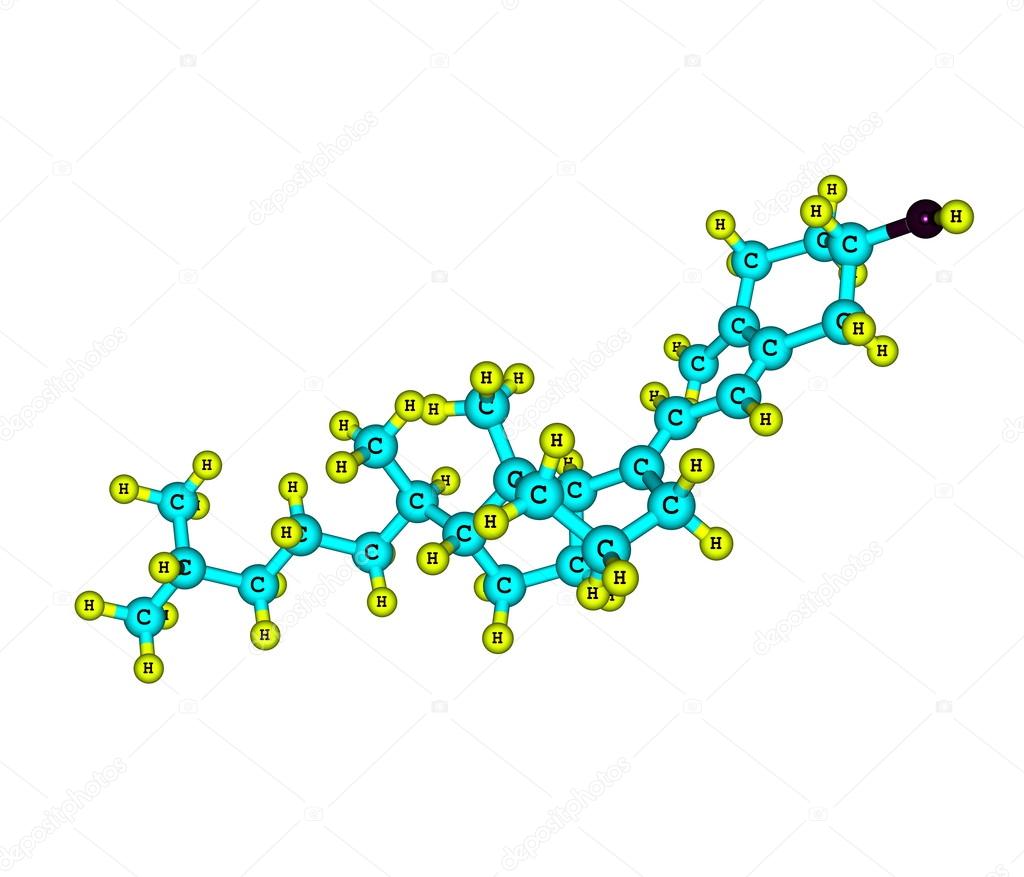 Cholecalciferol (D) molecular structure on white background — Stock ...
