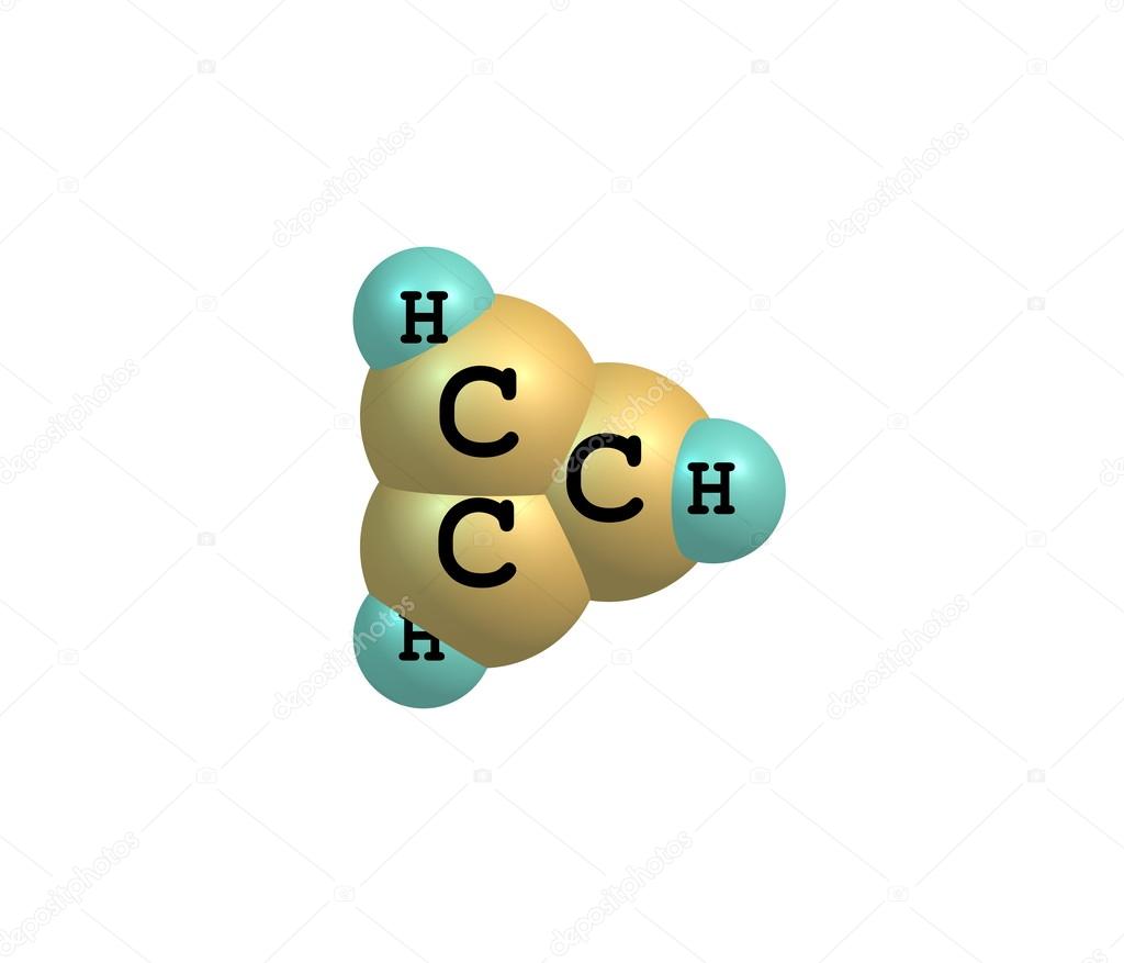 Cyclopropene molecular structure on white background Stock Illustration ...