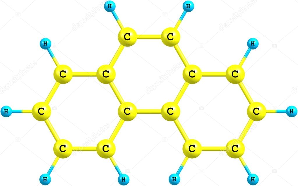 Modelo estructural de la molécula de fenantreno en blanco — Foto de ...