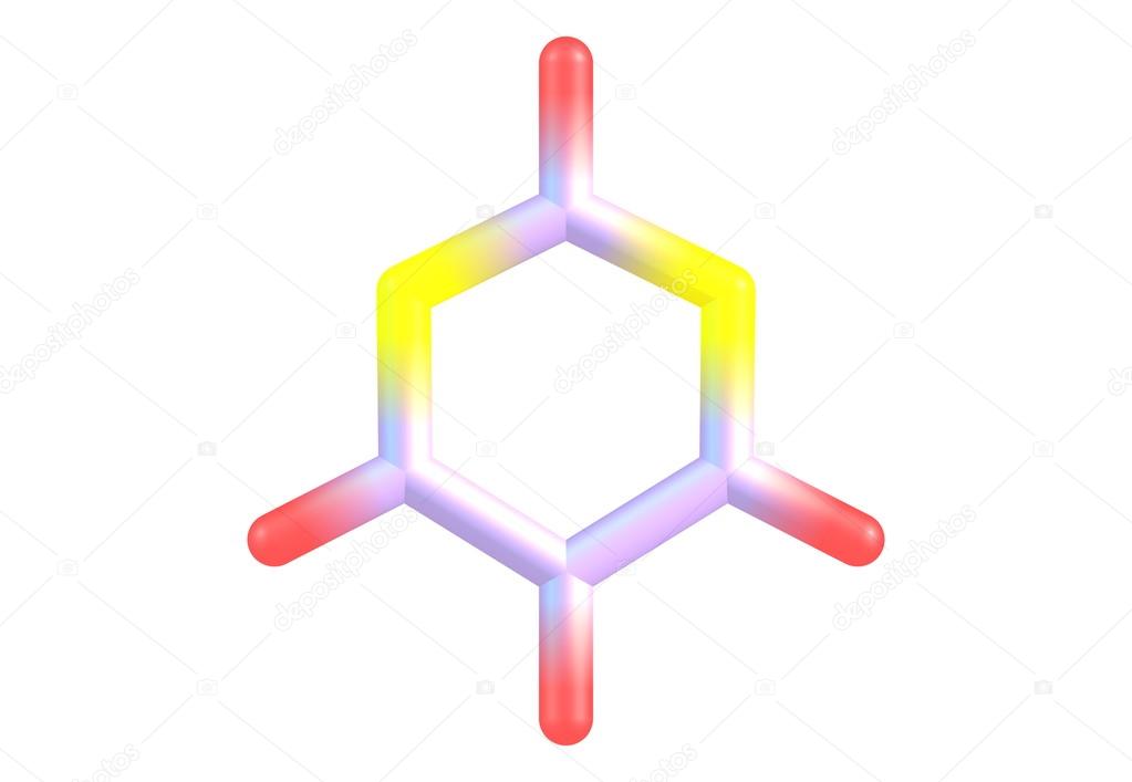 Ilustración de la molécula de pirimidina aislada en blanco 2023