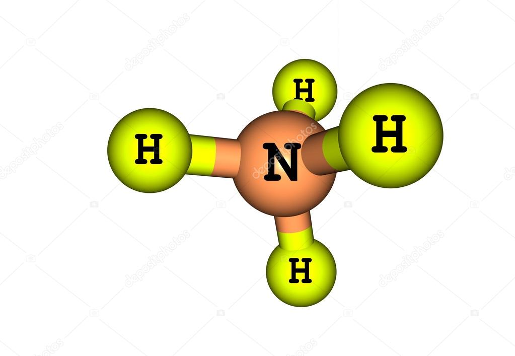 Ammonium molecular structure isolated on white Stock Illustration by ...
