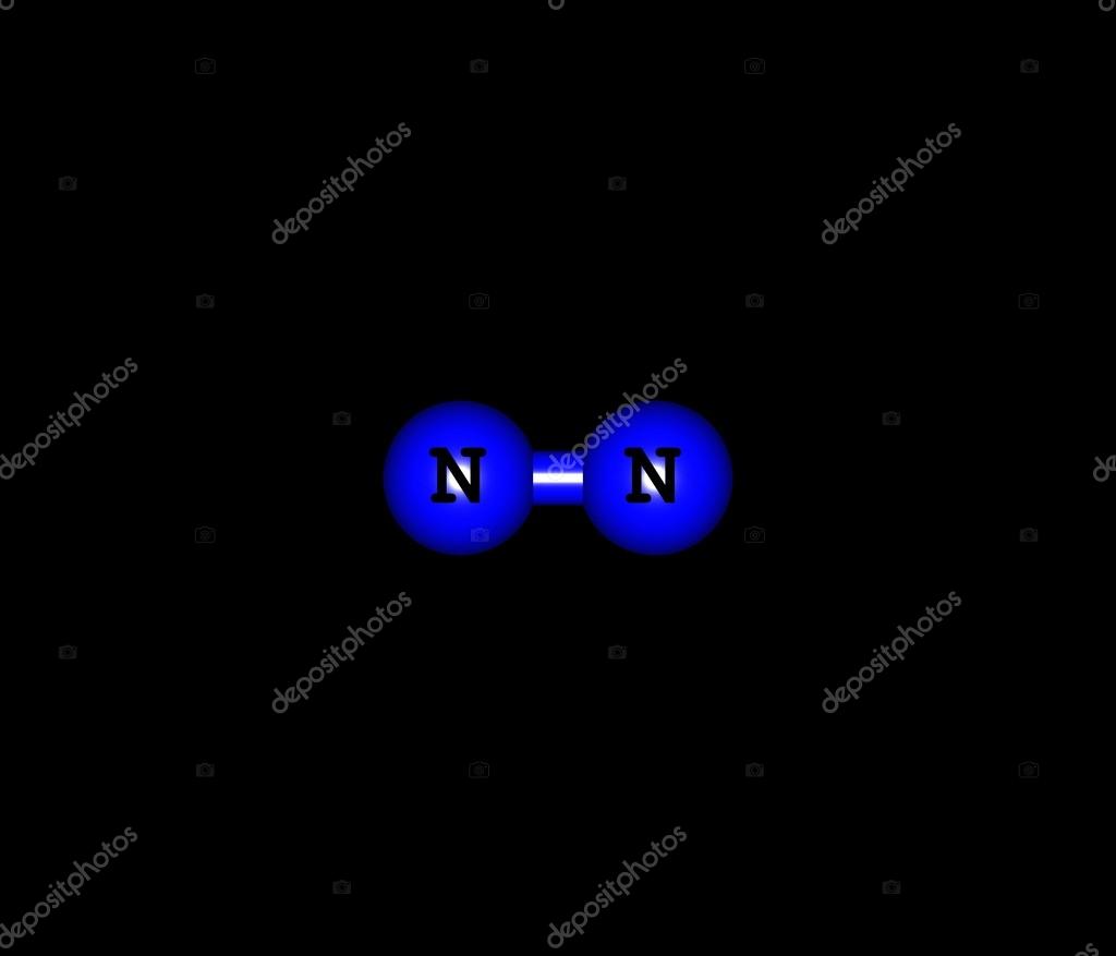 Nitrogen molecular structure isolated on black — Stock Photo © olla ...