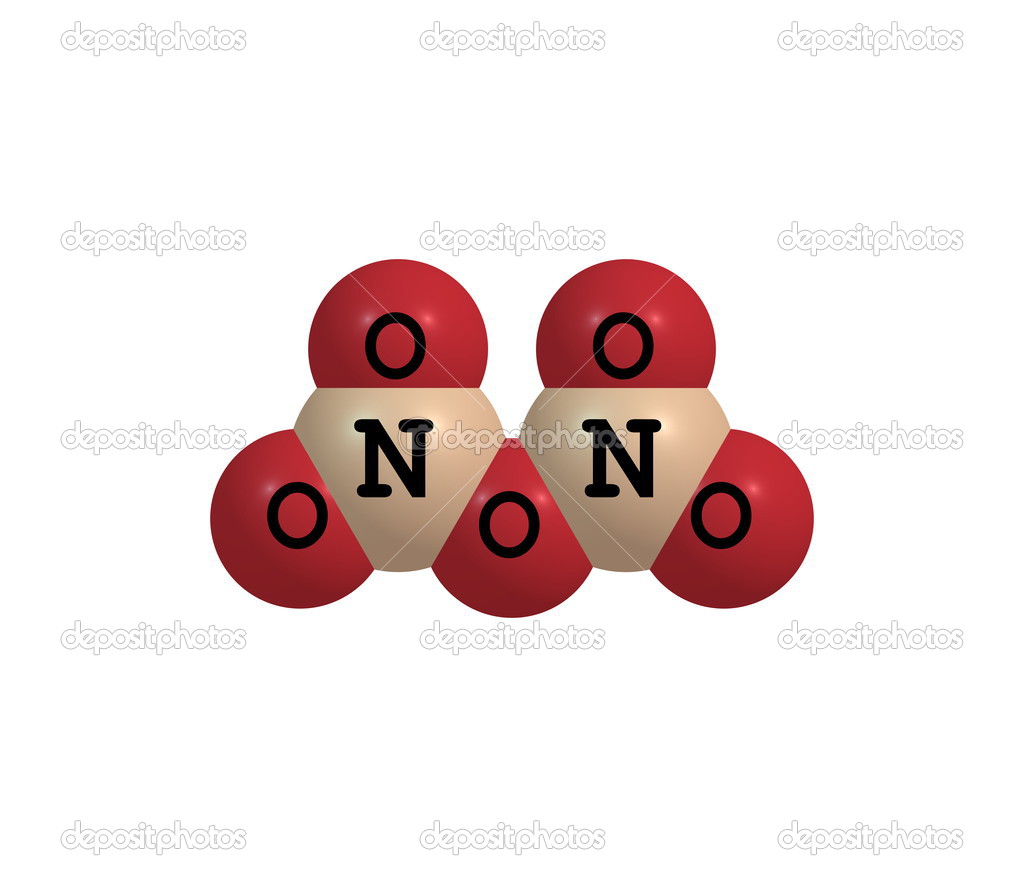 Dinitrogen pentoxide molecular structure isolated on white — Stock ...