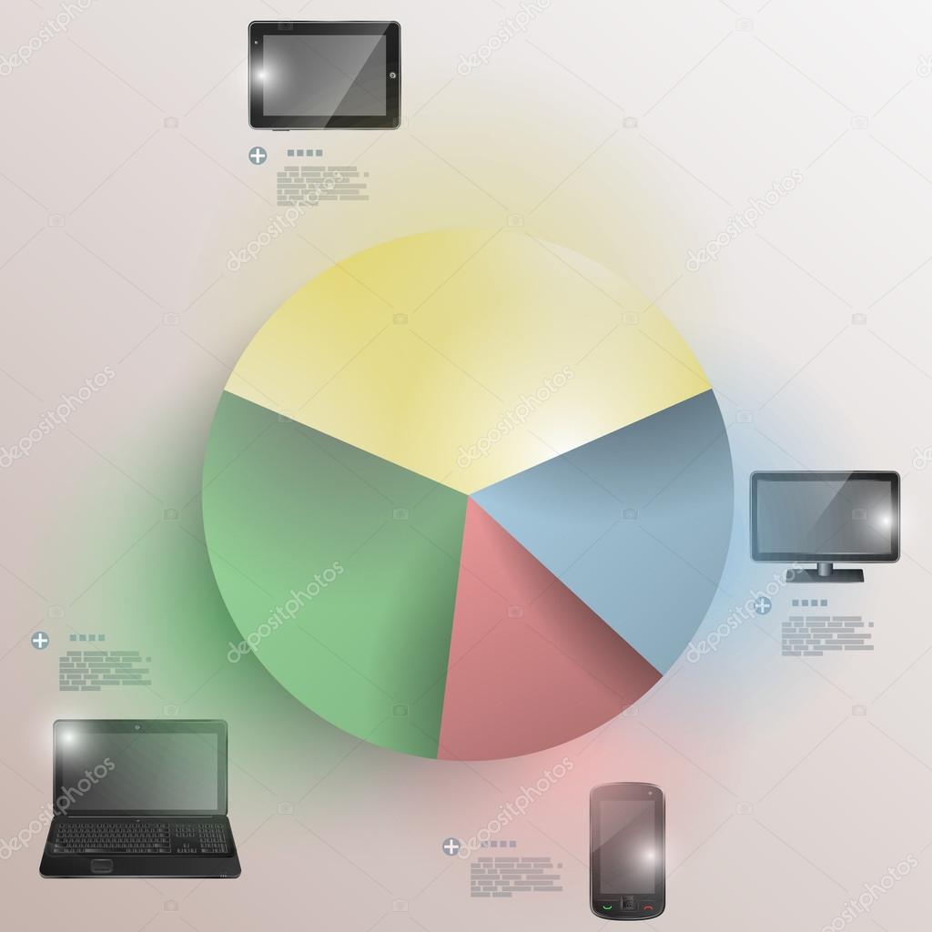 Paper chart for electronic devices statistics presentation eps10 Stock ...
