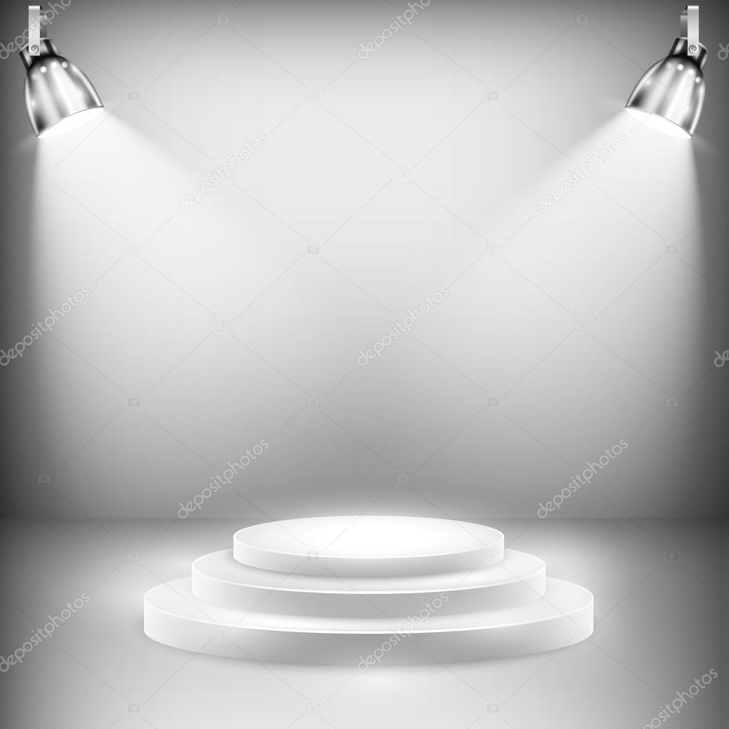 Shiny Stage Illuminated By Spotlights — Stock Vector © tarik_vision ...