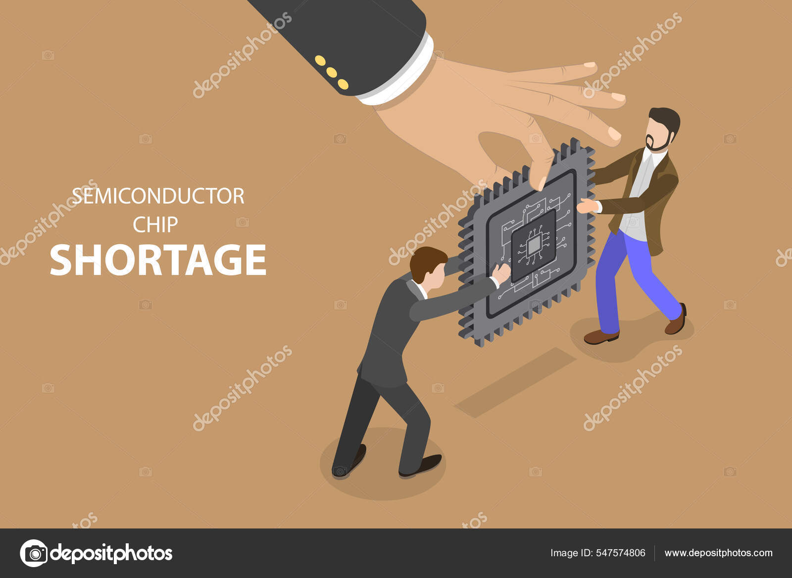 3D Isometric Flat Vector Conceptual Illustration of Semiconductor Chip ...