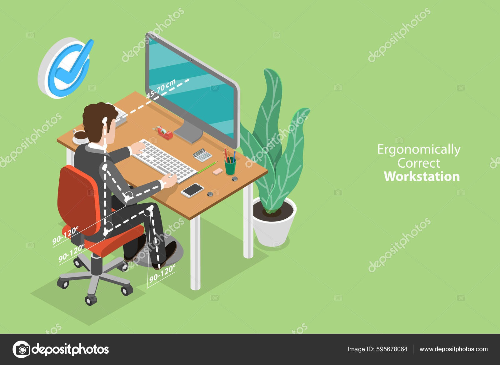 Isometric Flat Vector Conceptual Illustration Ergonomically Correct ...