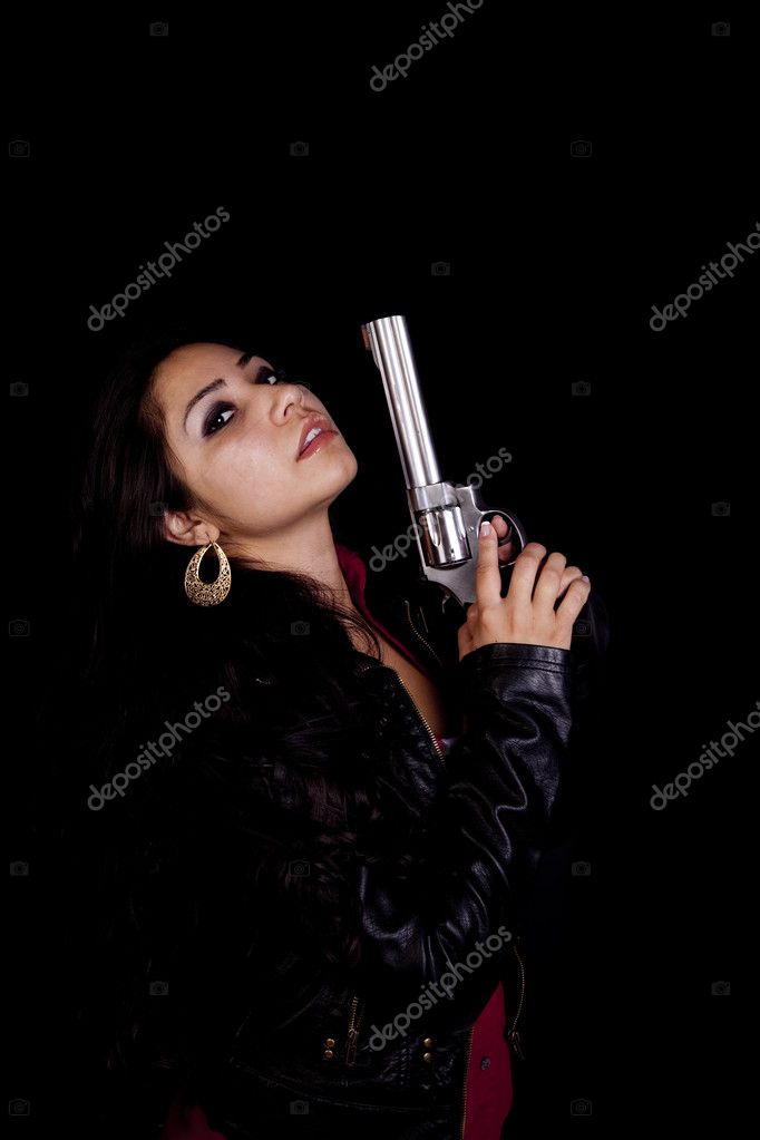 Holding gun black head back — Stock Photo © alanpoulson #29577255