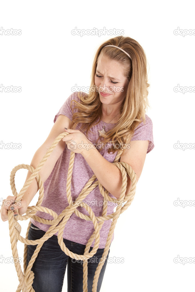 Girl tangled rope — Stock Photo © alanpoulson #29579341