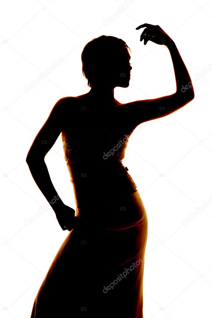 Woman curve silhouette hand up ⬇ Stock Photo, Image by © alanpoulson ...