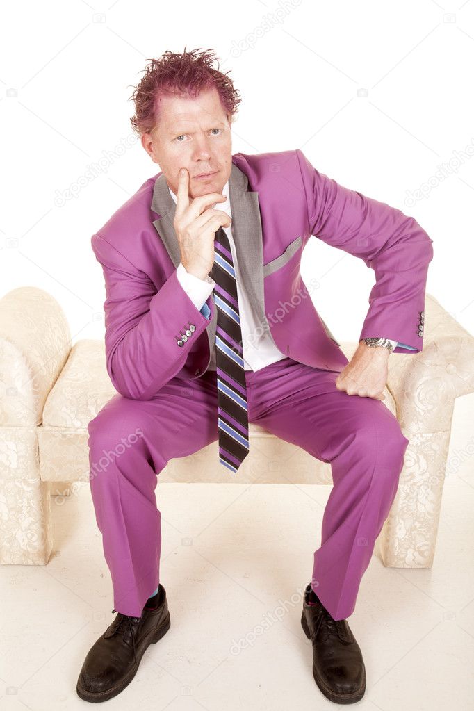Man in purple suit thinking Stock Photo by ©alanpoulson 47226985