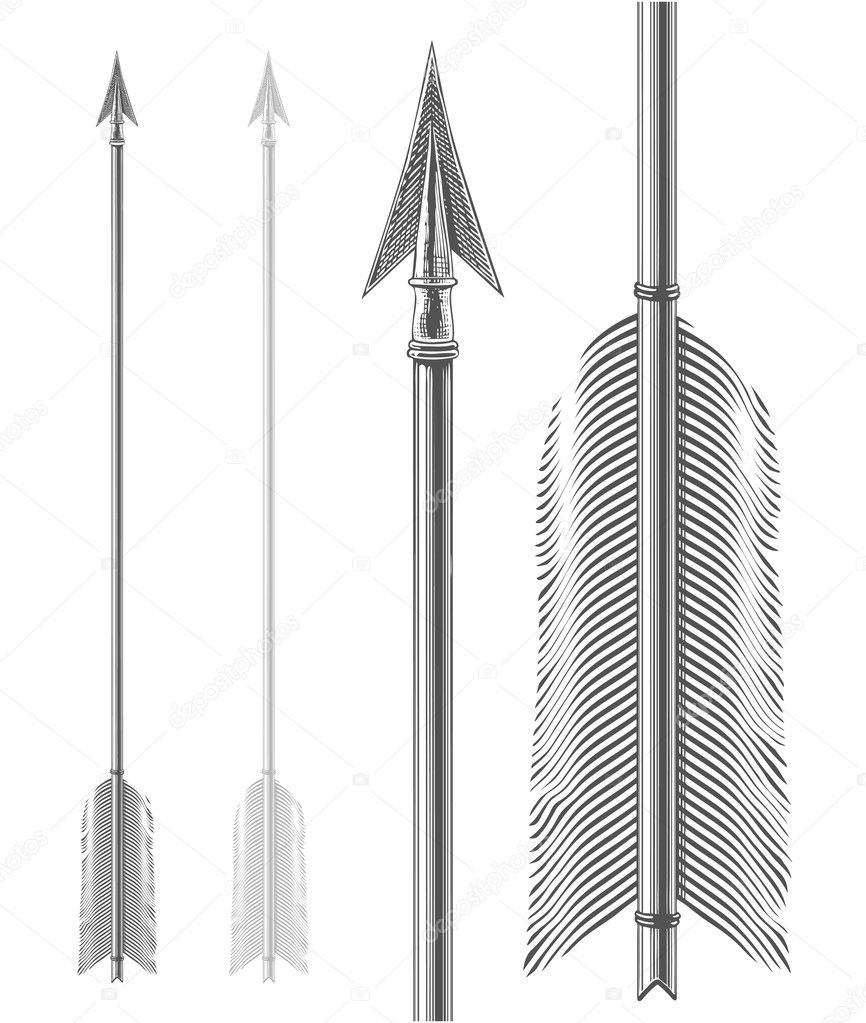 Vintage arrow in engraving style — Stock Vector © Lestyan #21529639