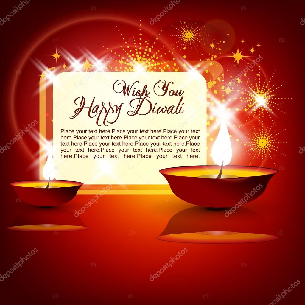 Beautiful vector diwali card design in shiny glowing red color b Stock ...