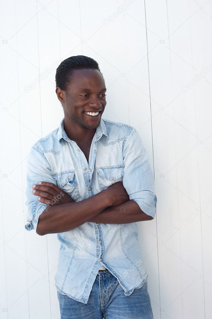Attractive black man with arms crossed Stock Photo by ©mimagephotos ...