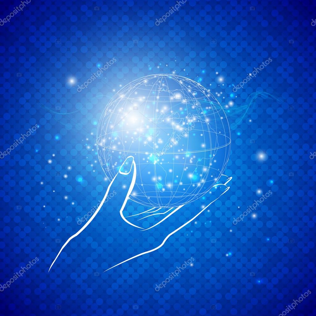 Magic Globe In Hand Stock Vector Image By ©kotkoa 14286851