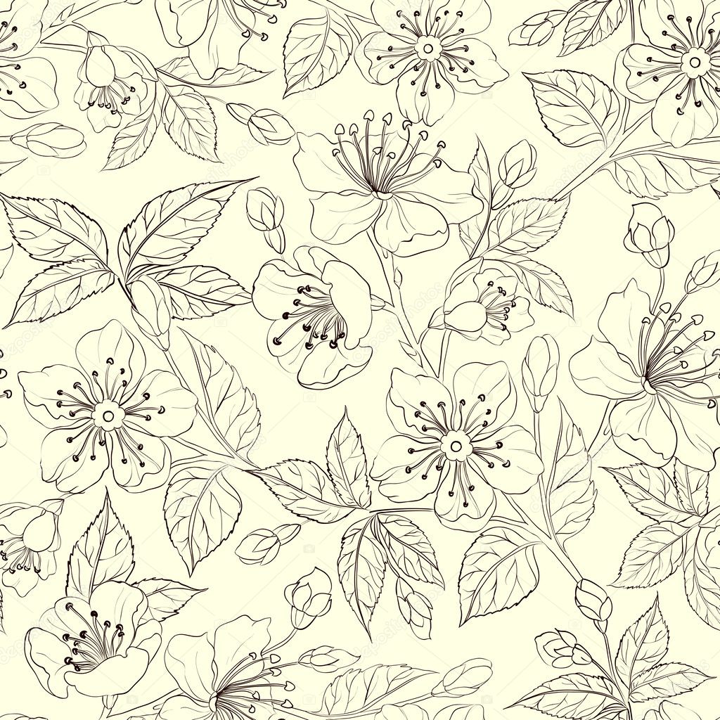Seamless floral pattern Stock Vector by ©Kotkoa 24763221 Seamless floral pattern Stock Vector by ©Kotkoa 24763221