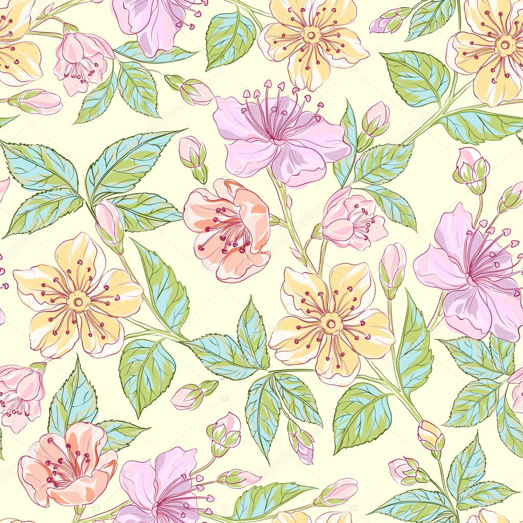 Seamless floral pattern — Stock Vector © Kotkoa #24763287 Seamless floral pattern — Stock Vector © Kotkoa #24763287