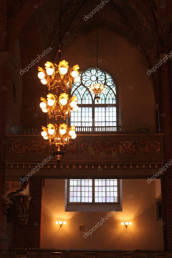 Photos: droplight | Droplight and window in a church — Stock Photo ...