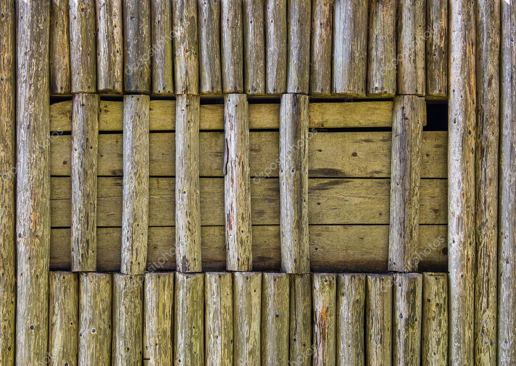 Embossed texture of wooden window rounded planks — Stock Photo ...