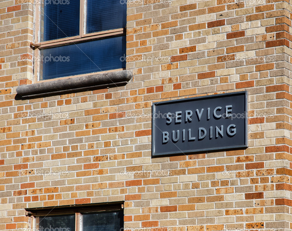 Service Building Marked with Sign Stock Photo by ©wolterke 36460491