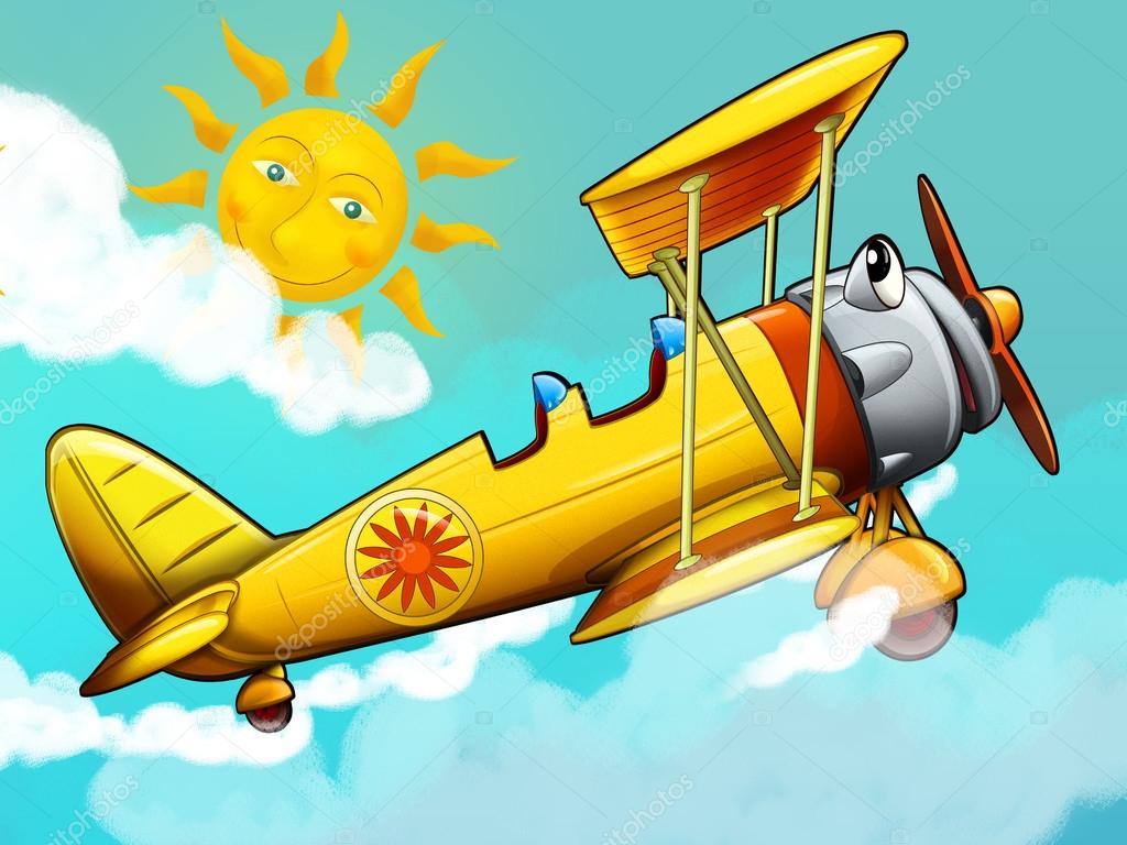 Cartoon biplane Stock Illustration by ©illustrator_hft #12056730