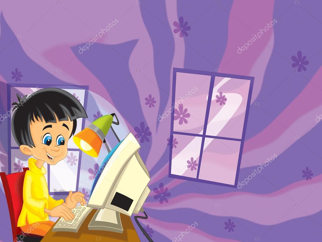 The tech illustration for children with IT specialist - presented as a ...