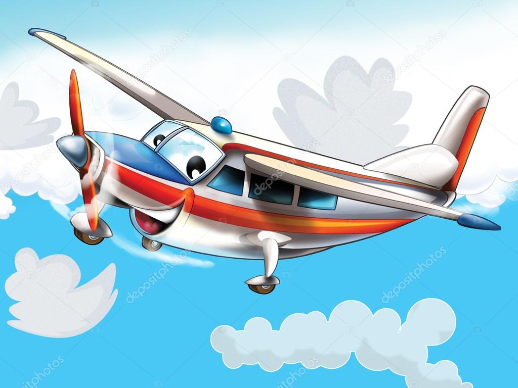 Little happy cartoon plane Stock Photo by ©illustrator_hft 13963409