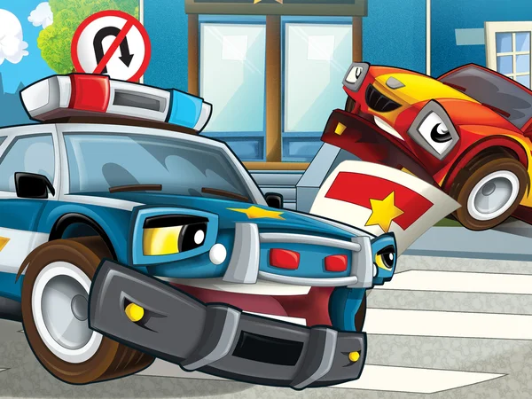 Cartoon Police Car Chase
