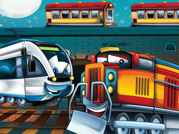 Happy trains — Stock Photo © illustrator_hft #12056552