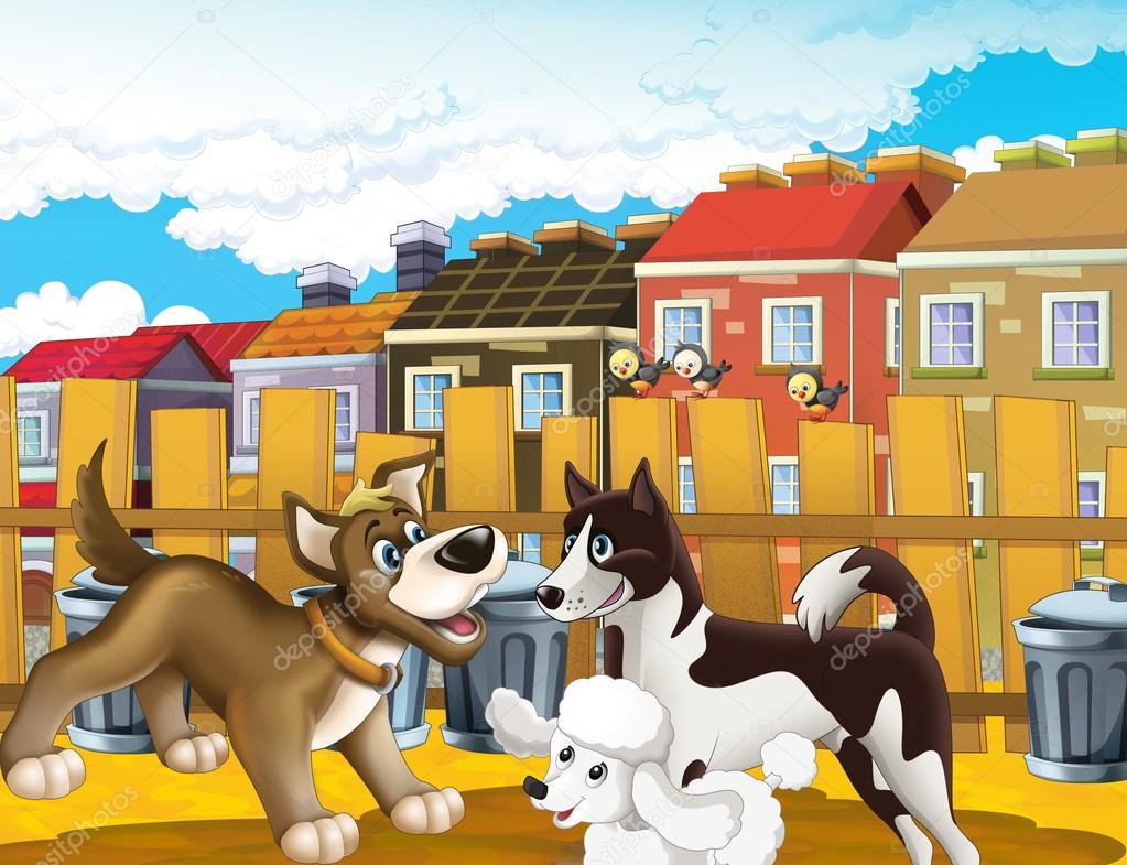 The cartoon dog gang having a meeting Stock Illustration by ...