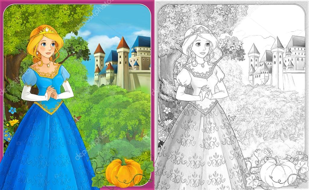 Sketch coloring page with preview - artistic style - illustration for ...