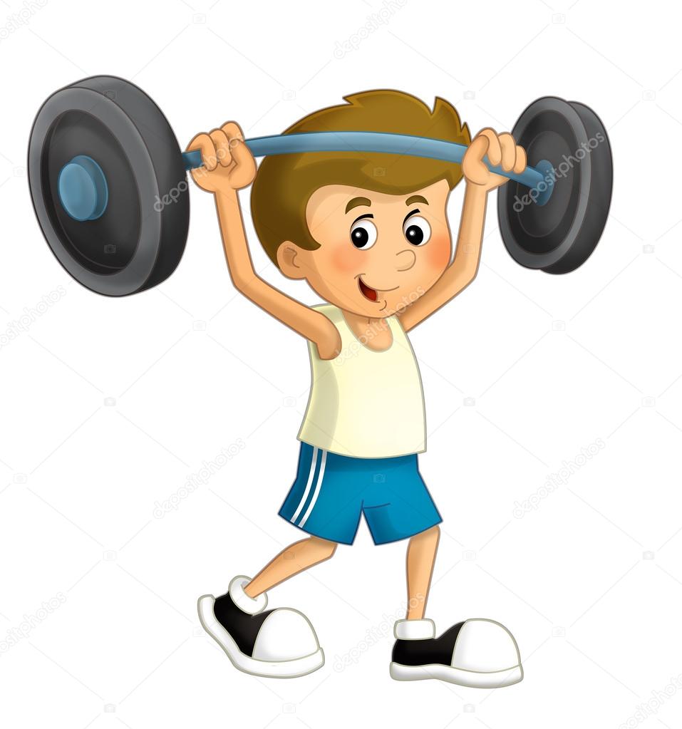 Cartoon child training Stock Illustration by ©illustrator_hft #37073041