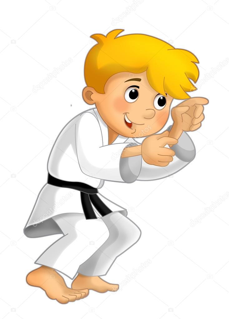 Cartoon child training Stock Illustration by ©illustrator_hft #37073249