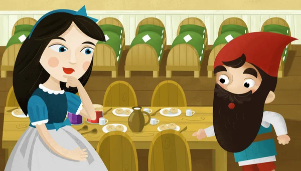 Adegan Kartun Dengan Ratu Dan Raja Dengan Putra Atau Putri Ilustrasi ...