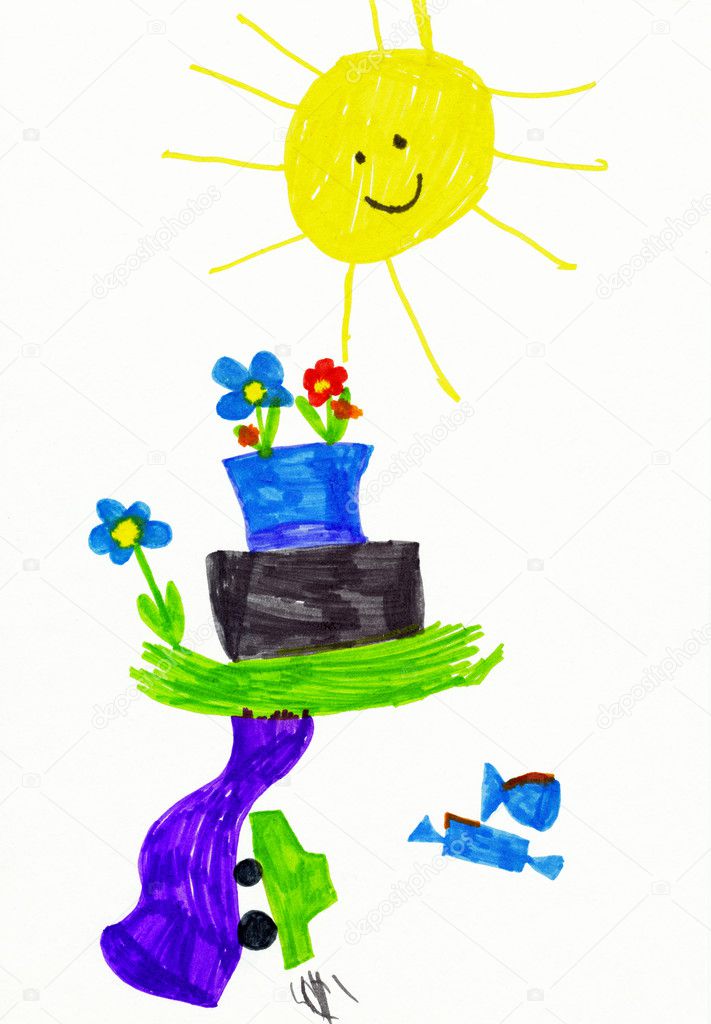 Children's drawing. various fantasy Stock Photo by ©soleg 13298309