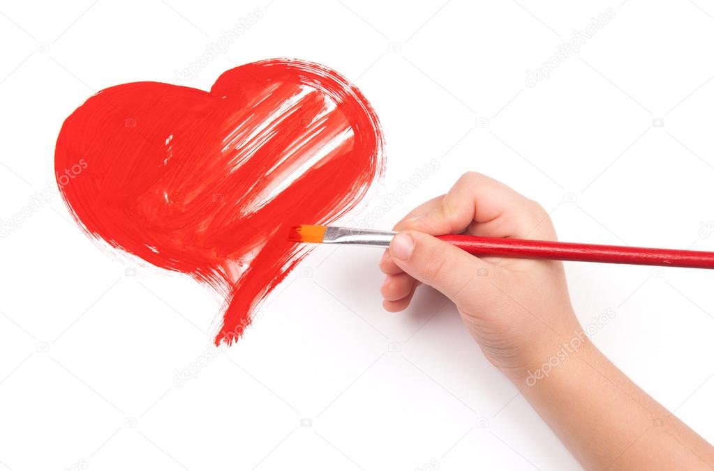 Child draw a heart — Stock Photo © soleg #14200369